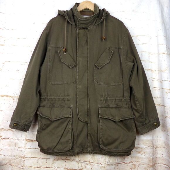 GAP | Jackets & Coats | Vtg Gap Jacket Men M Olive Green Hooded ...